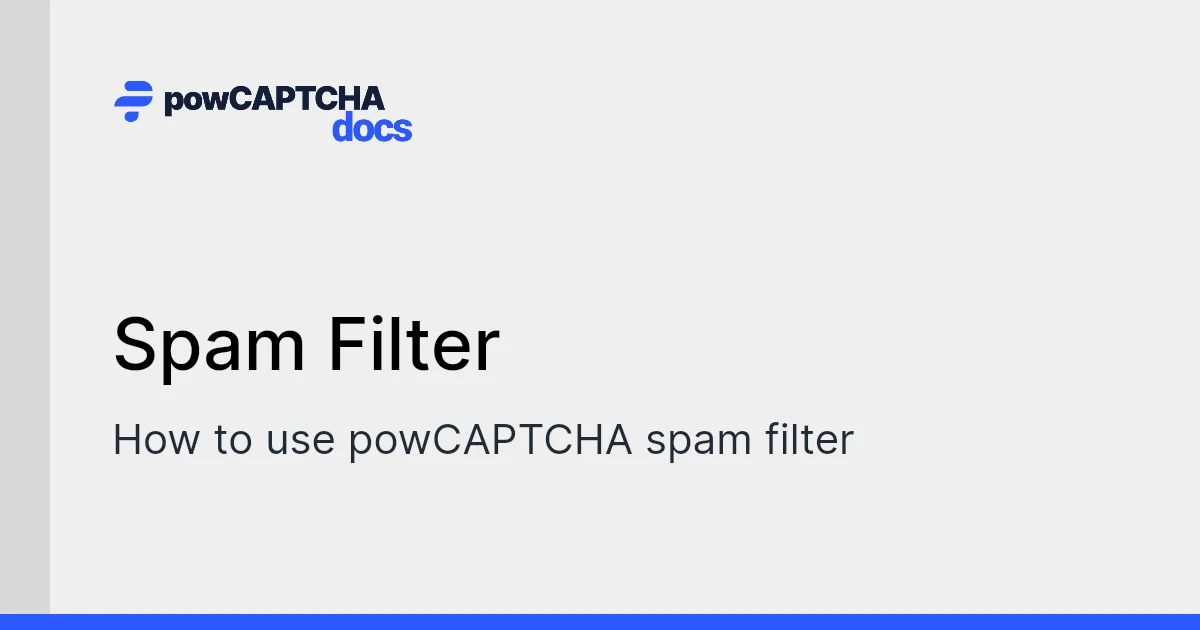 Spam Filter | Docs